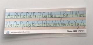 Coloured Dotted Thirds Handwriting Desk Strips Vic Cursive - Laminated ...